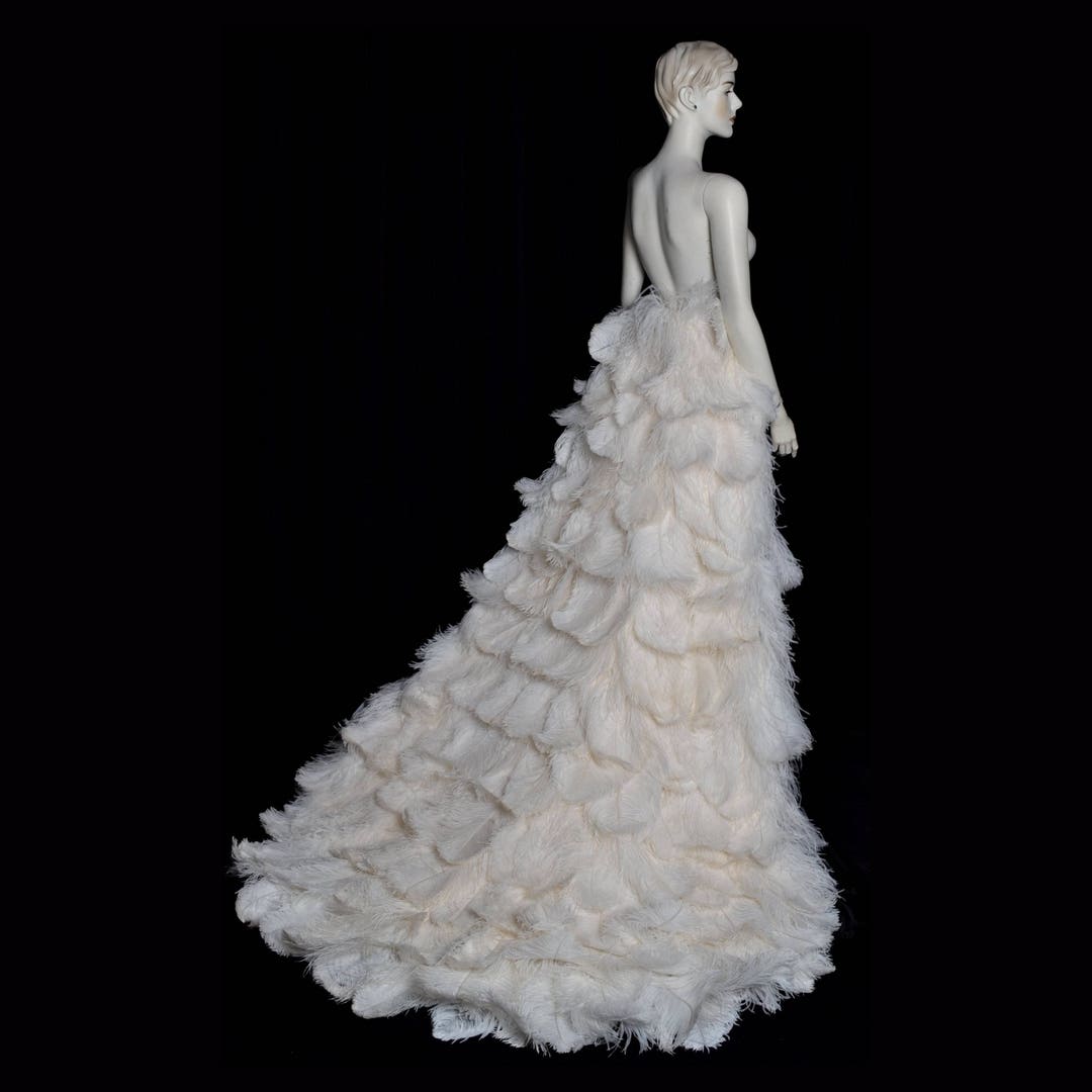Bridal Feather Train Ostrich Feathers Wedding Dress - Etsy