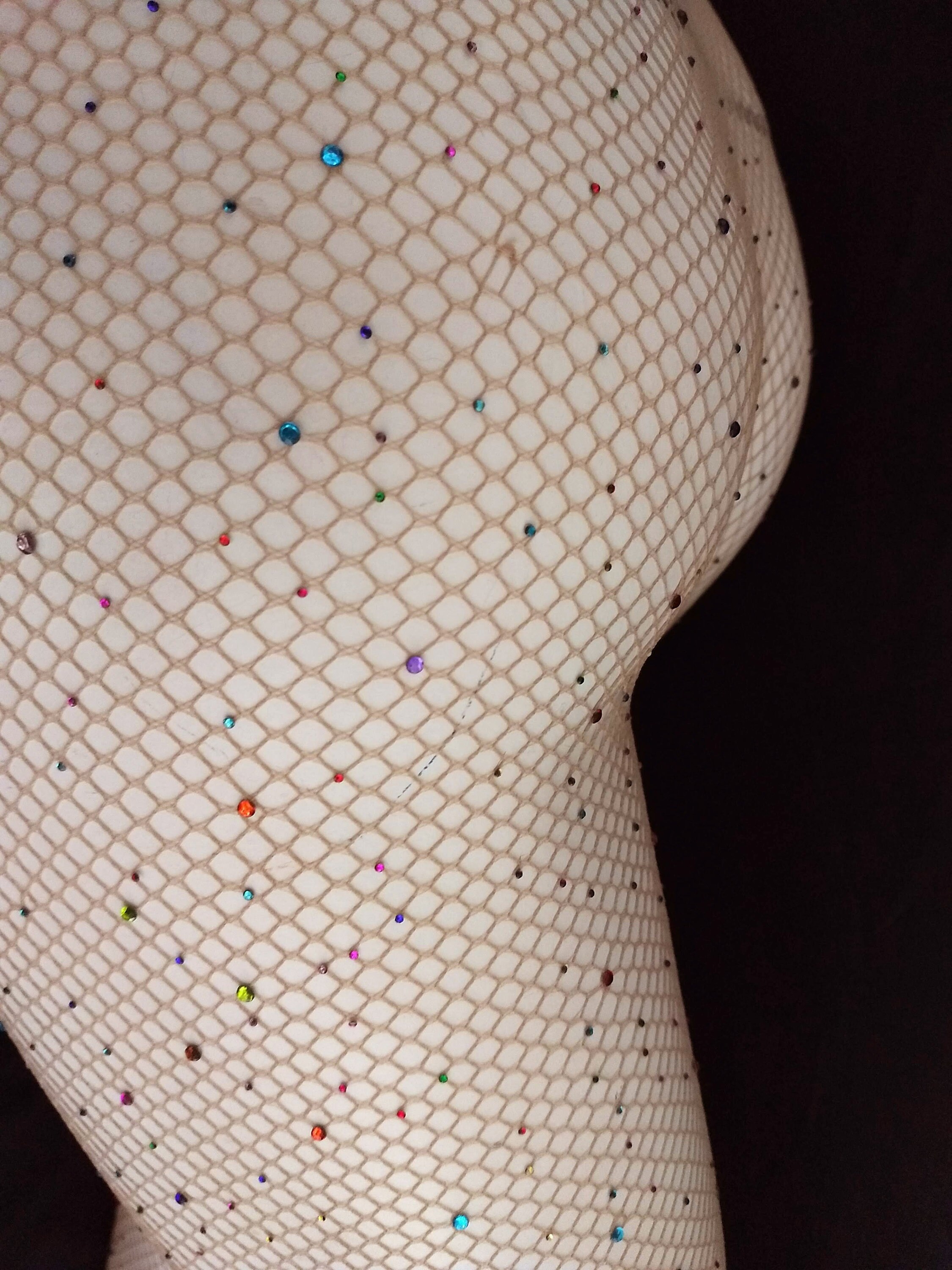 Nude Fishnet Heavily Decorated Handmade Multi Color Rhinestone | Etsy