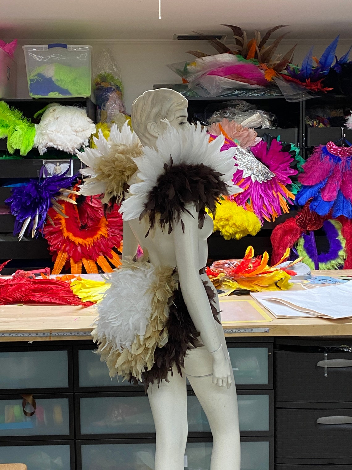 Osprey Eagle Brown Pelican Costume Wings and Tail Feather Back Piece ...
