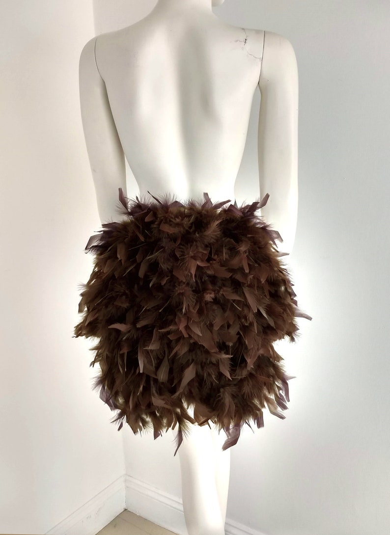 Chocolate Brown Simple Feather Tail Fan Tail Back Bustle Boa - Etsy