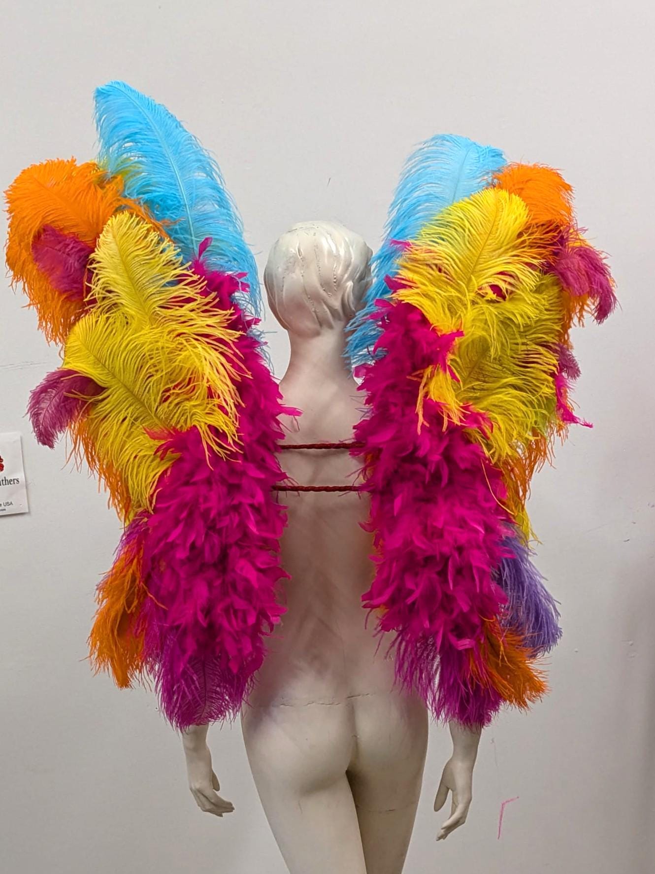 Multicolor Feather Wings Carnival Samba Pageant Hora Loca Cosplay ...