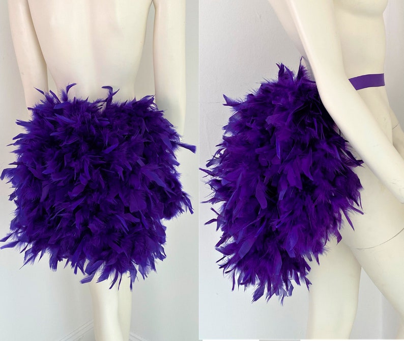 Purple Simple Feather Tail Fan Tail Back Bustle Boa Tutu Costume ...