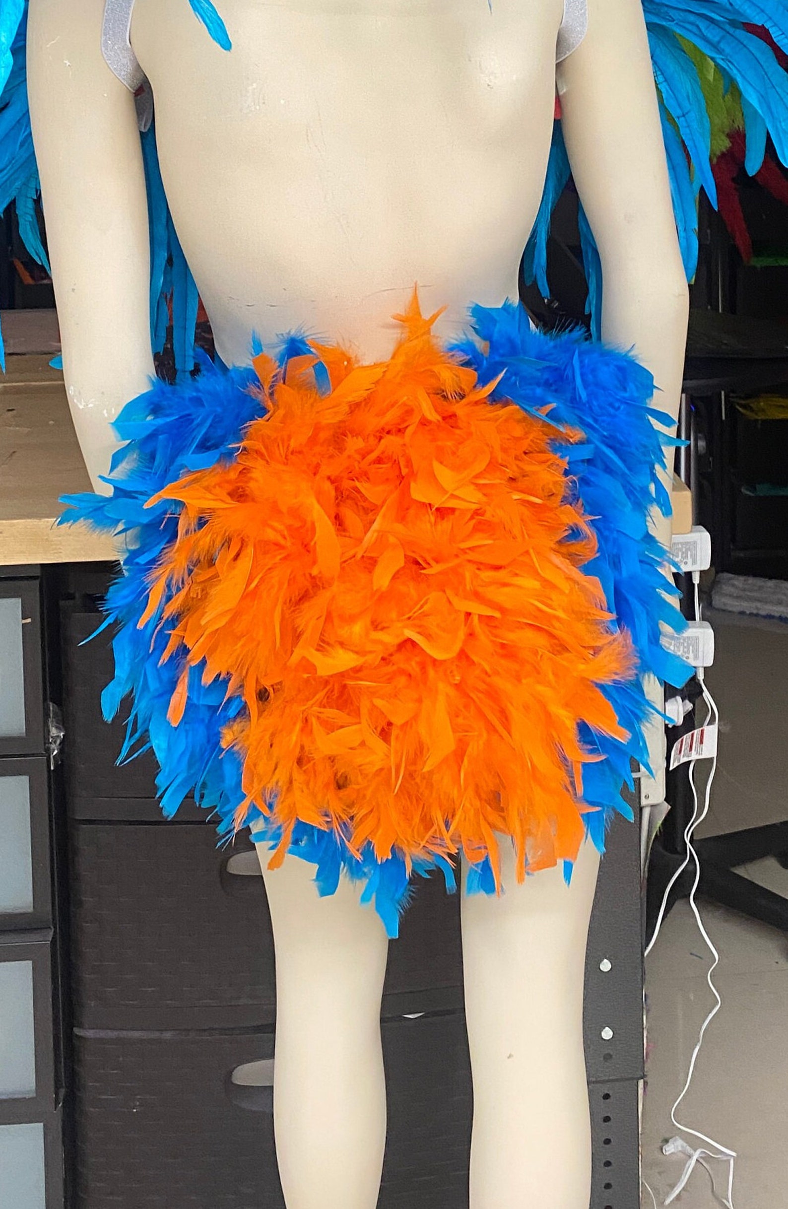 Green Yellow and Blue Brazilian Flag Colors Headdress Epaulet and Tail ...