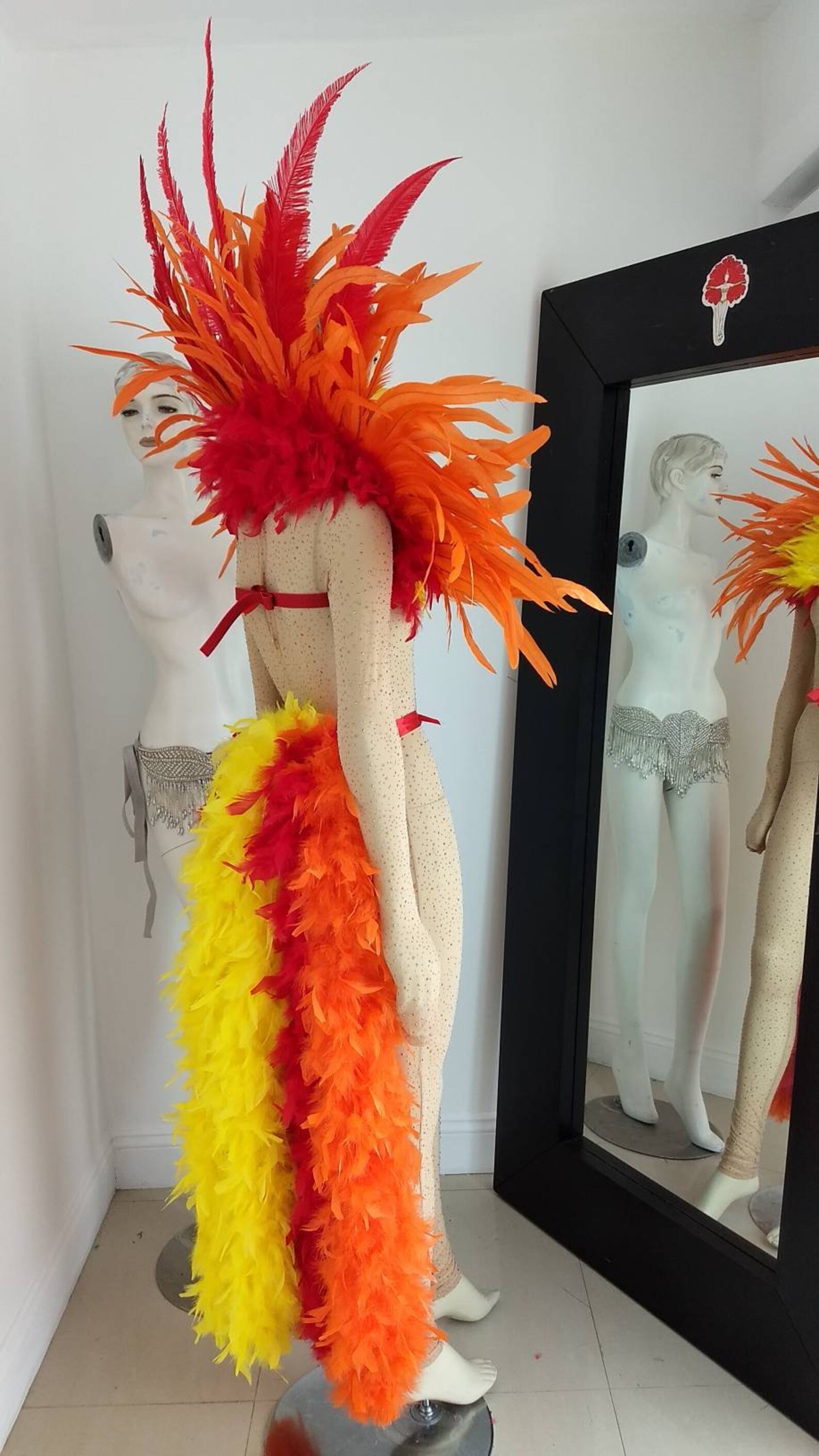 Fire Colors Phoenix Feather Collar Piece and Feather Tail Bustle ...