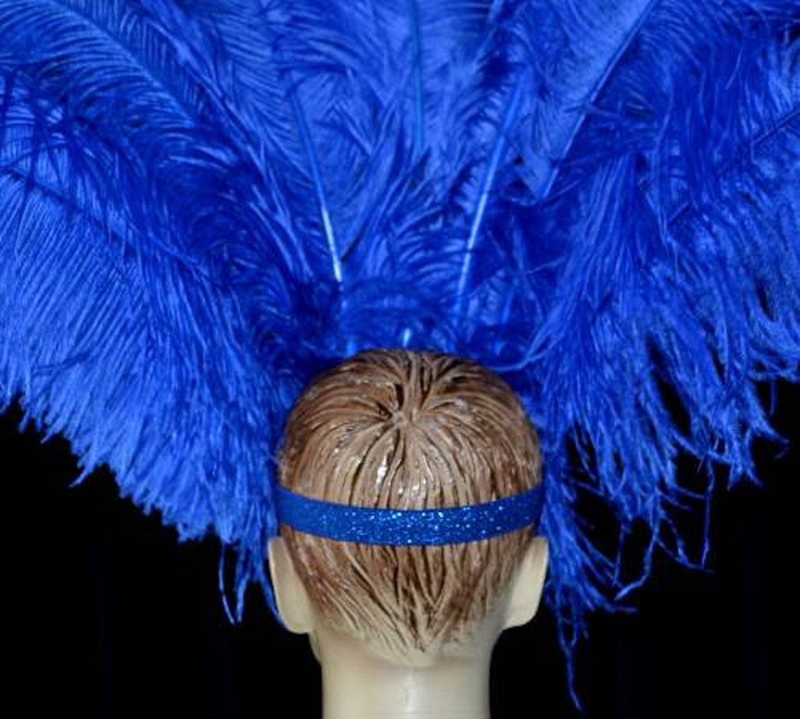 Prime Ostrich Feather Carnival Headdress Showgirl Hat Costume Peacock ...