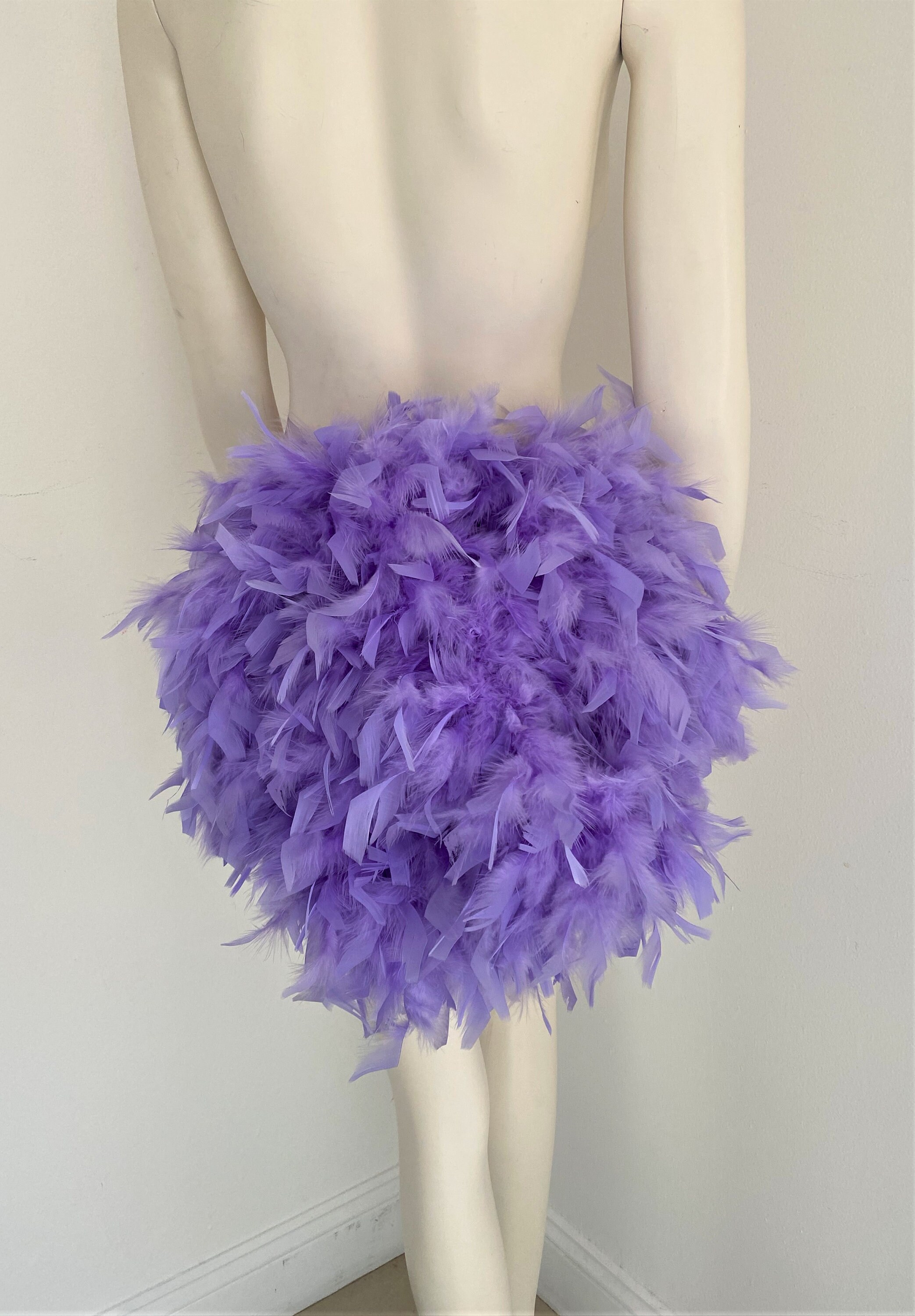 Lavender Simple Feather Tail Fan Tail Back Bustle Boa Tutu | Etsy
