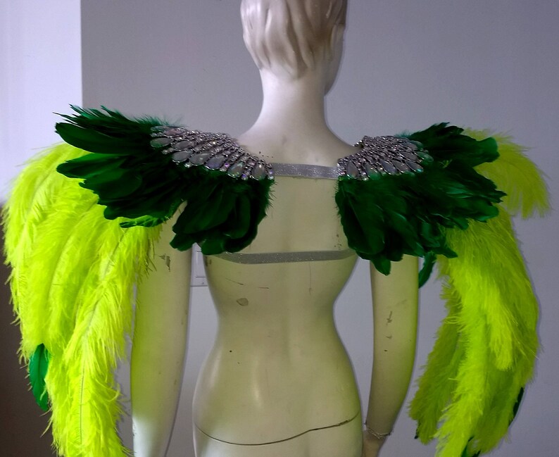 Epaulet Shoulder Piece Angel Wings Feather Ostrich Fantasy Fest ...