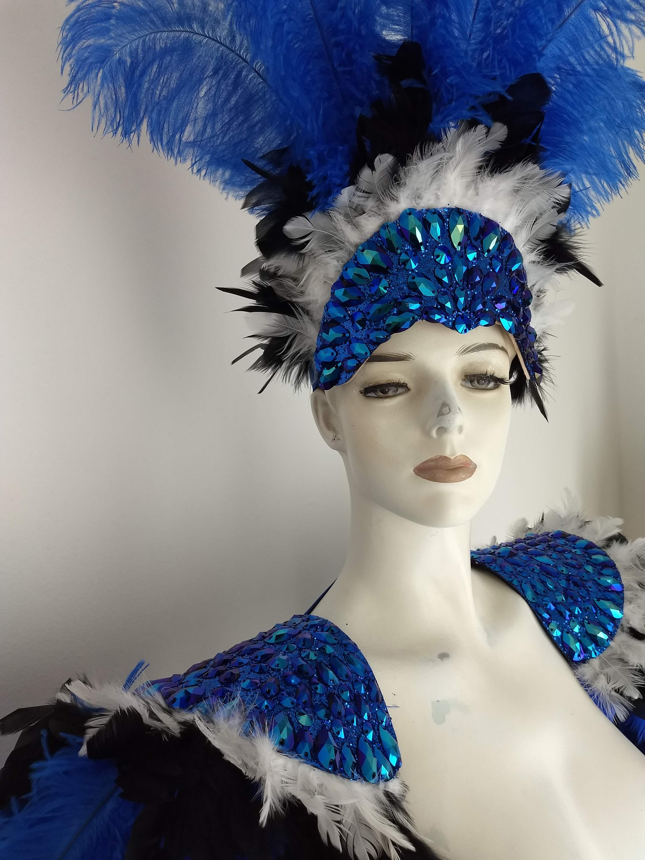 Royal Blue Epaulet Shoulder Piece Angel Wings Feather Ostrich | Etsy