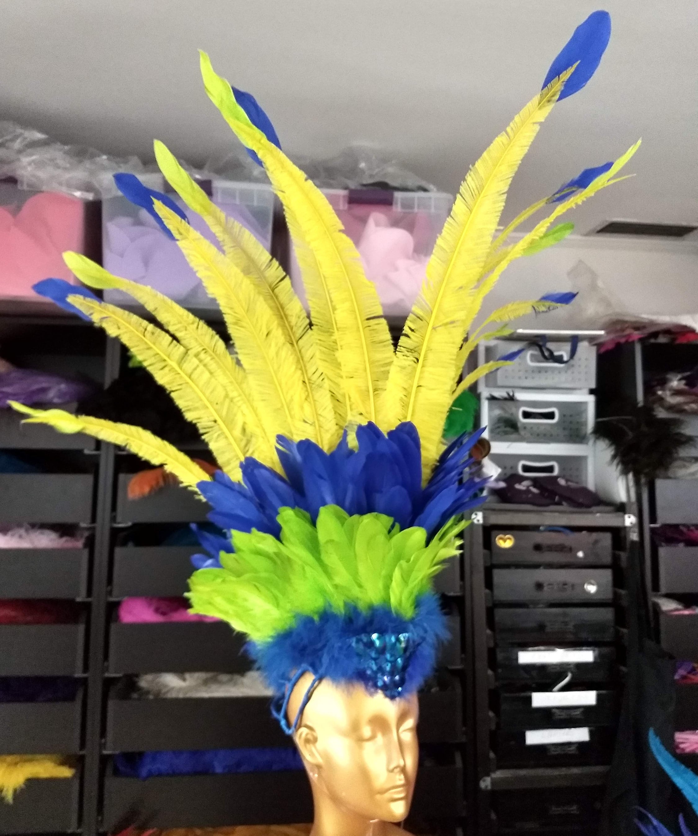Feather Mohawk Headdress Head Piece Carnival Samba Costume Rio - Etsy