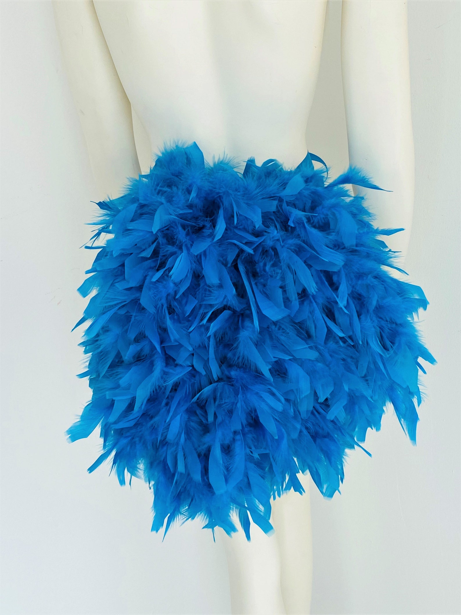 Turquoise Blue Feather Tail Fan Tail Back Bustle Boa Tutu Costume ...