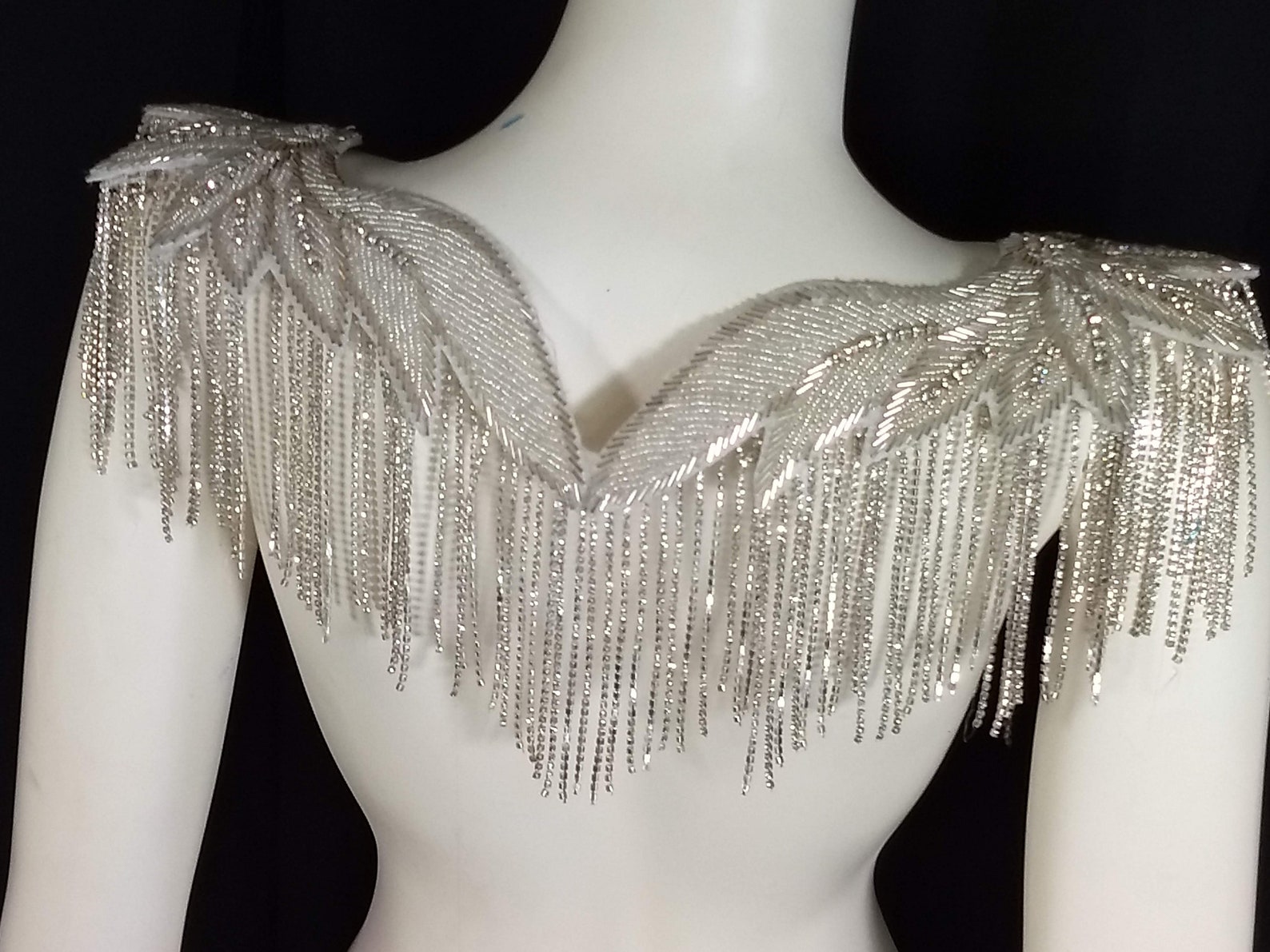 Rhinestone Clear Crystal Beaded Epaulet Bridal Jewelry Accessories ...