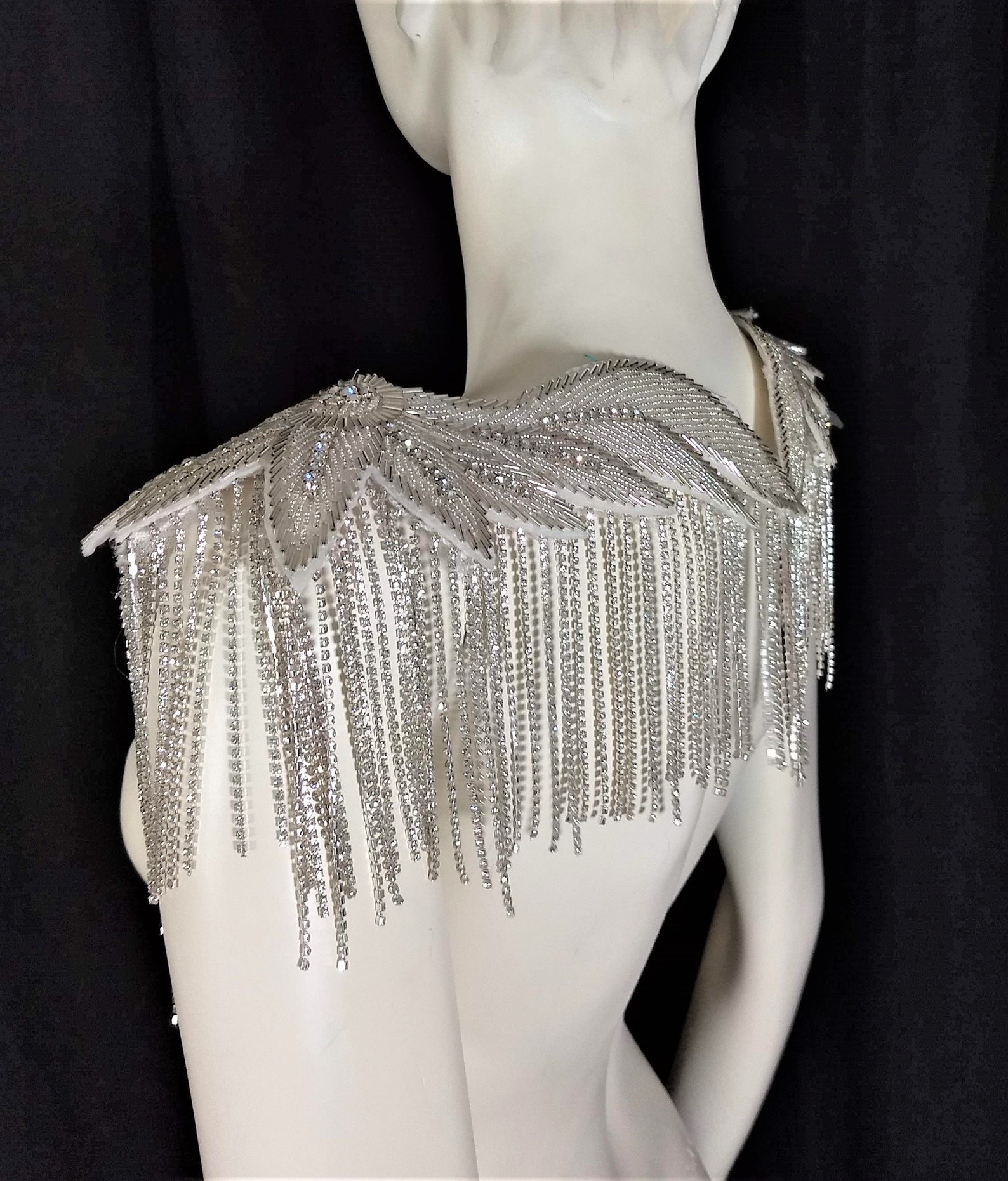 Rhinestone Clear Crystal Beaded Epaulet Bridal Jewelry Accessories ...