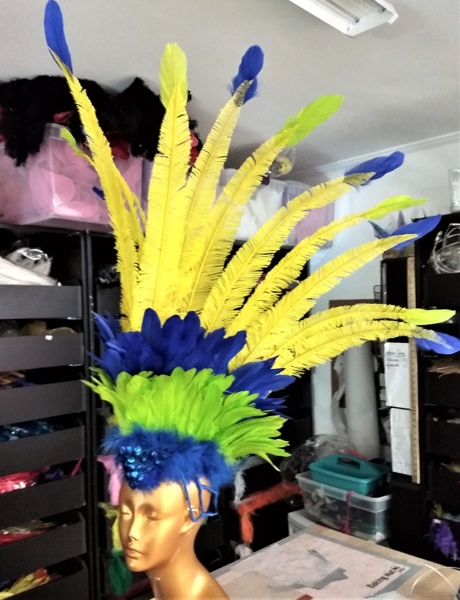 Feather Mohawk Headdress Head Piece Carnival Samba Costume Rio - Etsy