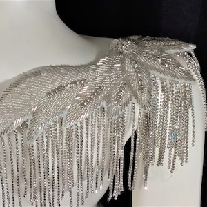 Rhinestone Clear Crystal Beaded Epaulet Bridal Jewelry Accessories ...