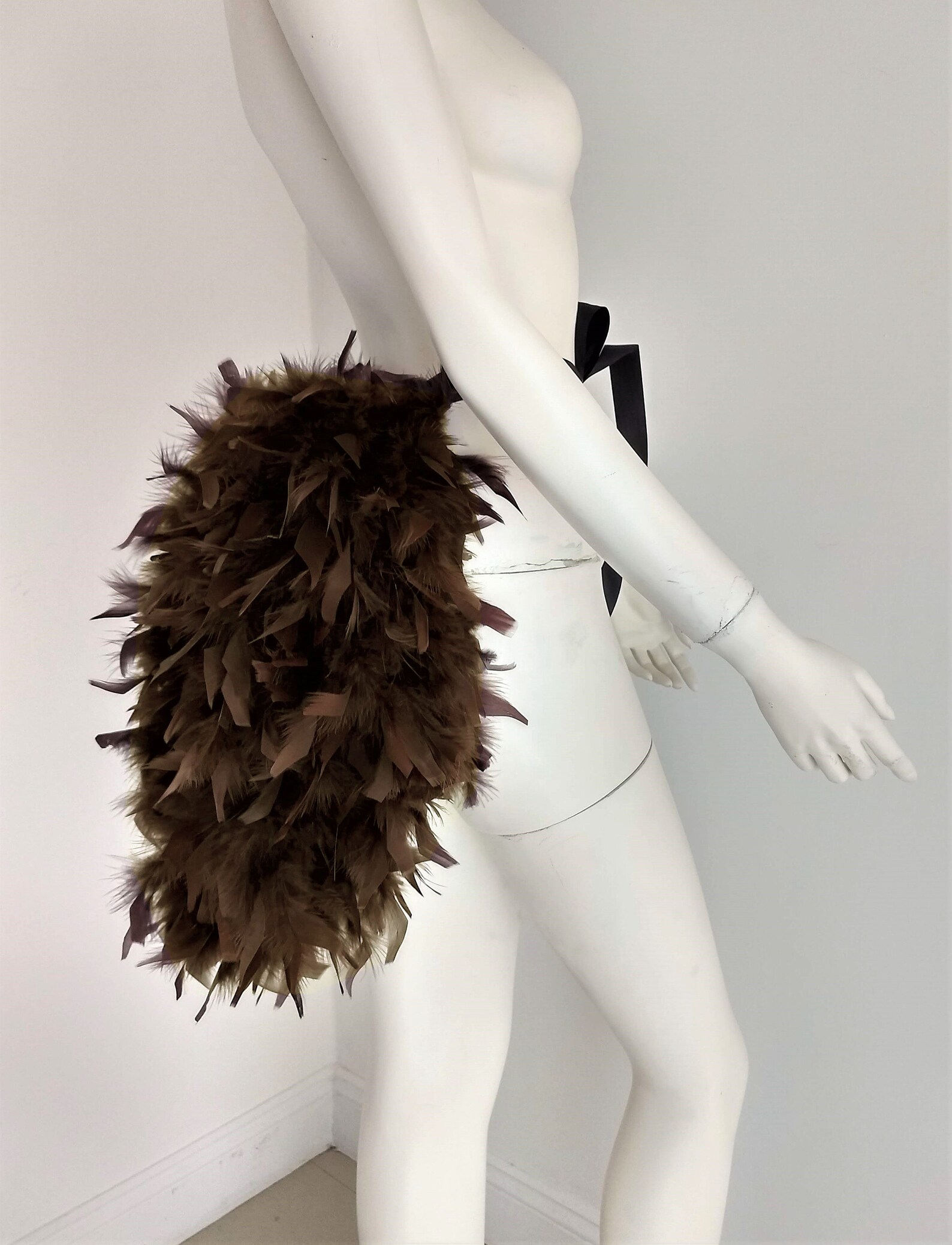 Chocolate Brown Simple Feather Tail Fan Tail Back Bustle Boa Tutu ...