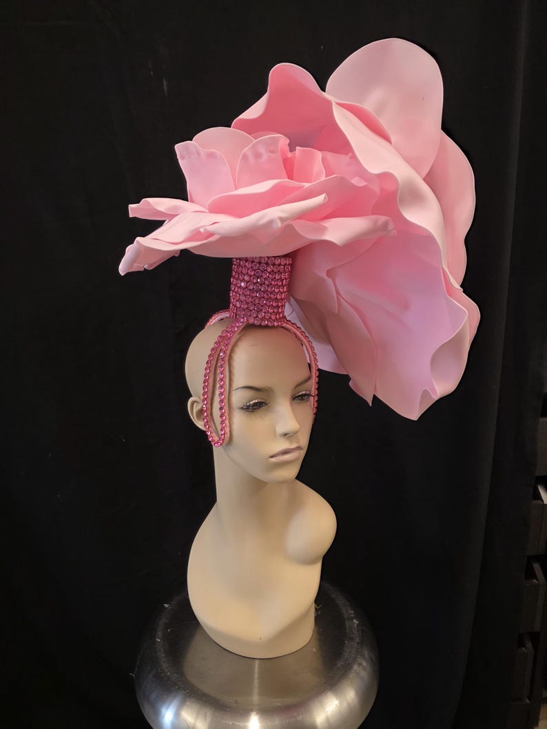 Kentucky Derby Rose Hat Oversized Flower Hat Velvet Rose Fascinator ...