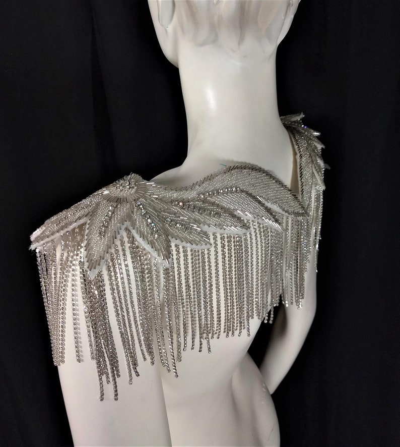 Rhinestone Clear Crystal Beaded Epaulet Bridal Jewelry - Etsy