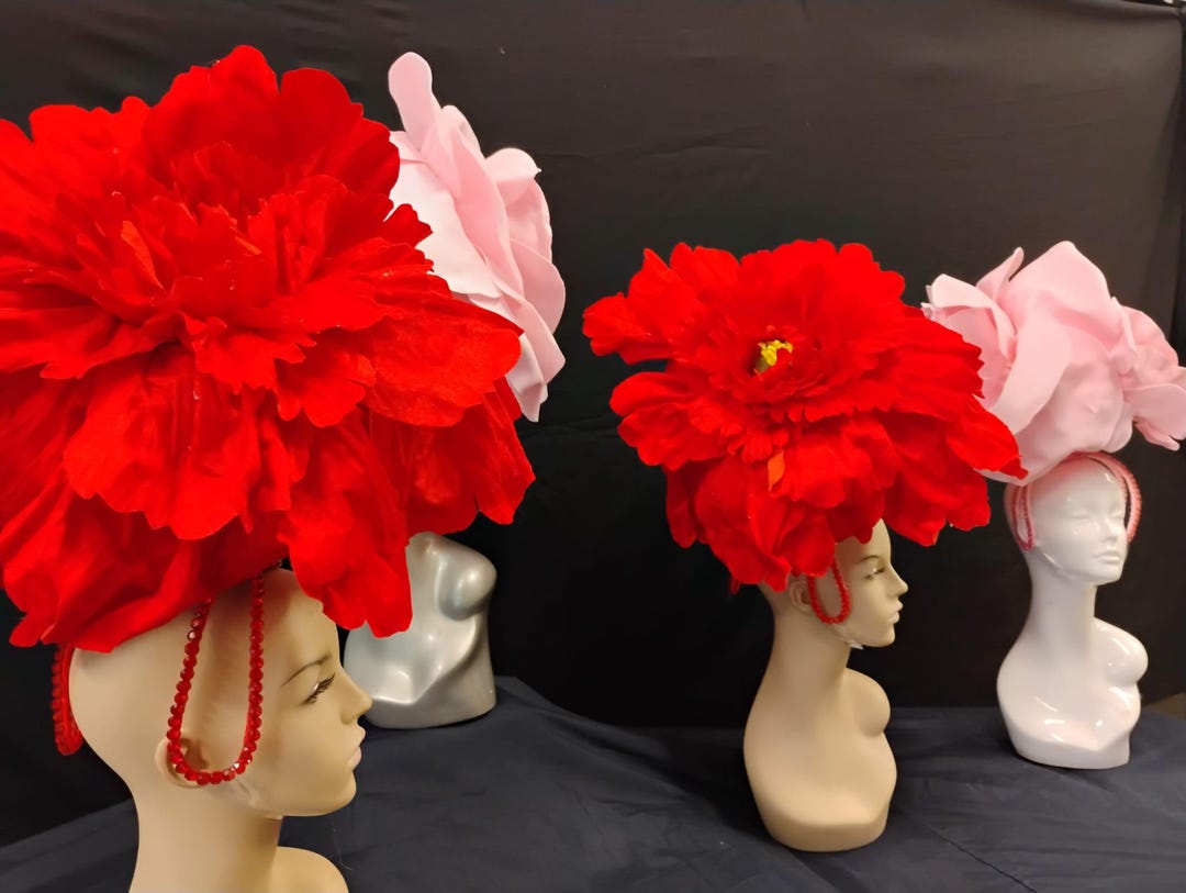 Kentucky Derby Rose Hat Oversized Flower Hat Velvet Rose Fascinator ...