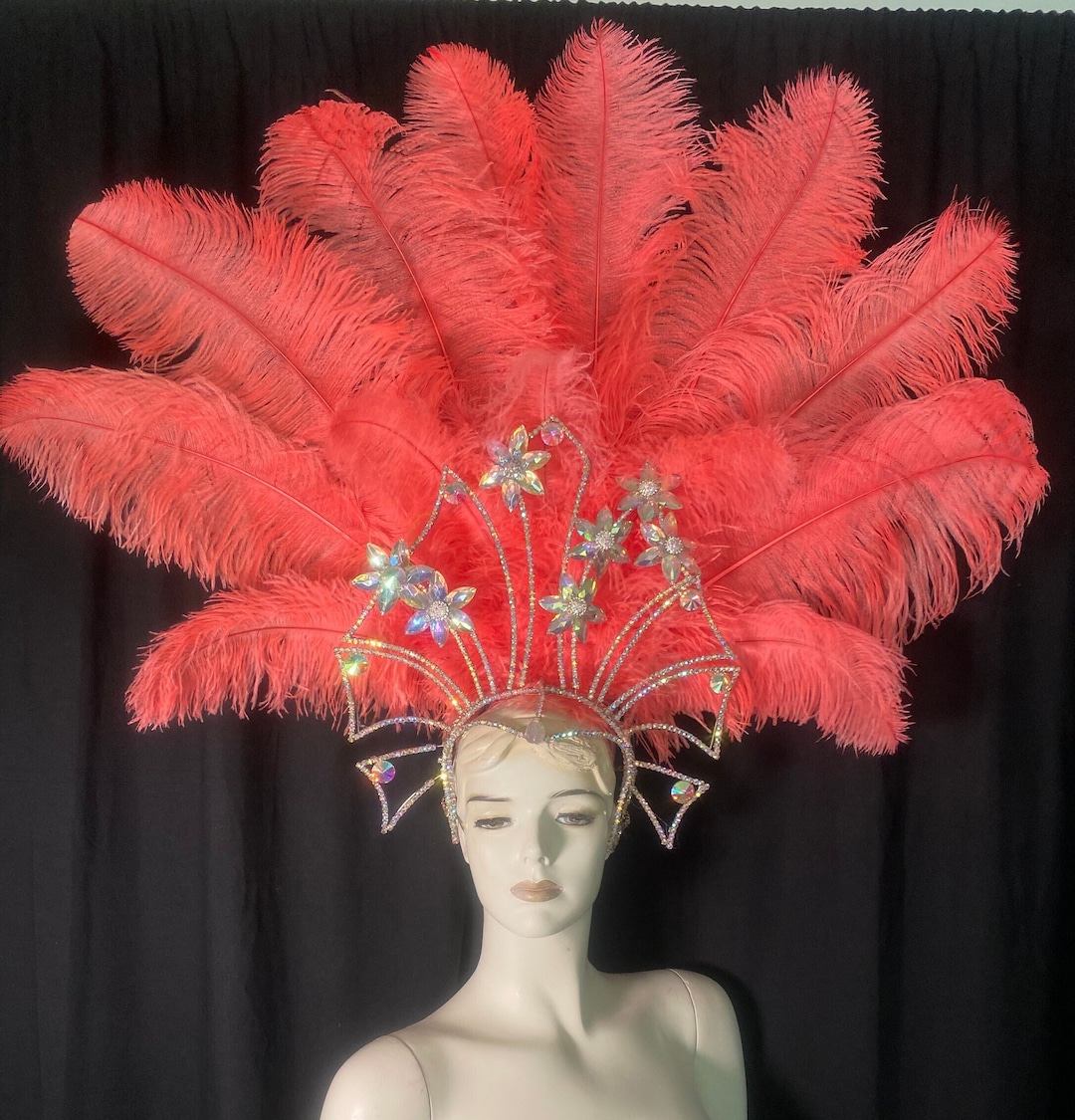 Large Samba Headdress Feather Piece Fantasy Fest Carnival Showgirl ...