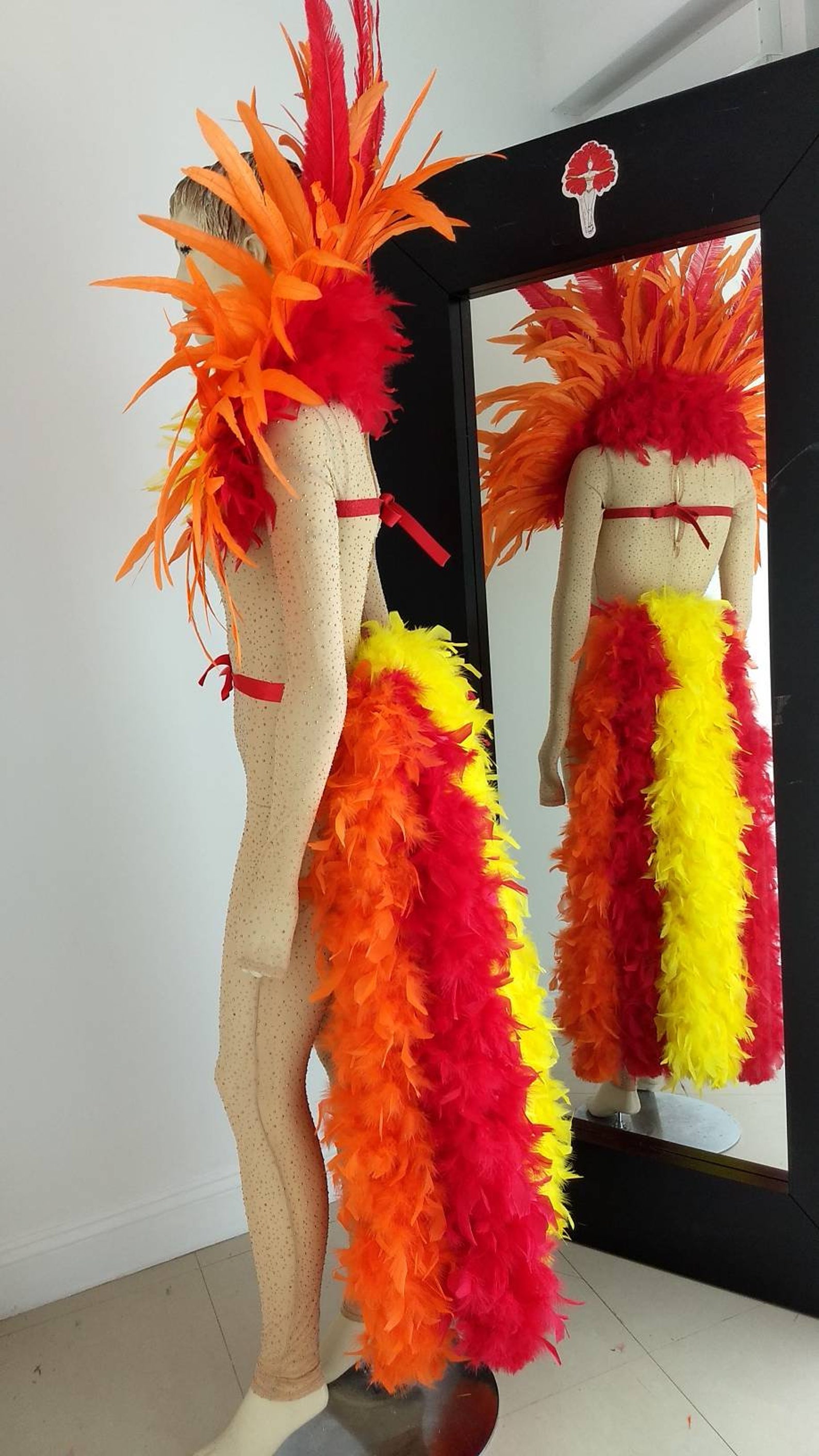 Fire Colors Phoenix Feather Collar Piece and Feather Tail Bustle ...