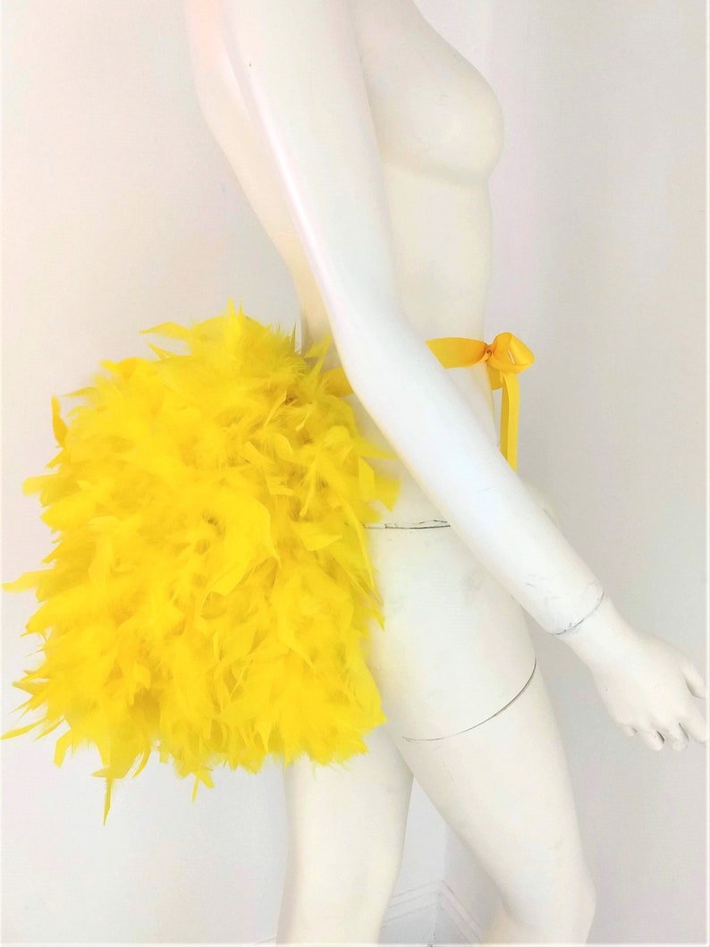 Yellow Economical Feather Tail Fan Tail Back Bustle Boa Tutu Costume ...