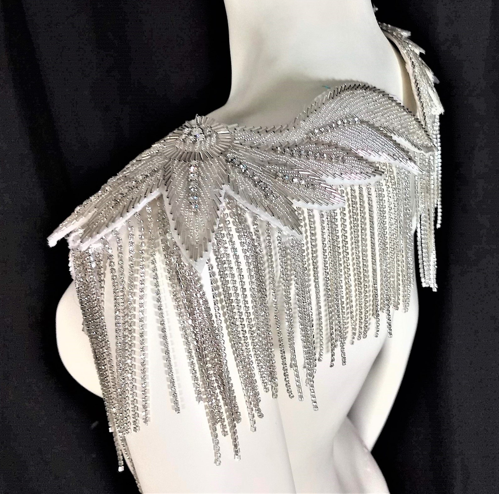 Rhinestone Clear Crystal Beaded Epaulet Bridal Jewelry Accessories ...