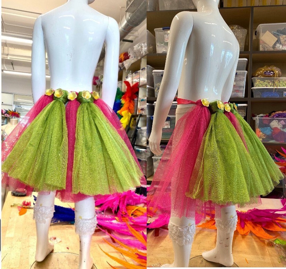 Glitter Tulle Tutu Fan Tail Back Bustle Costume Ballet Recital Dance ...