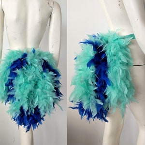 Mint and Blue Two Color Simple Feather Tail Fan Tail Back Bustle Boa ...