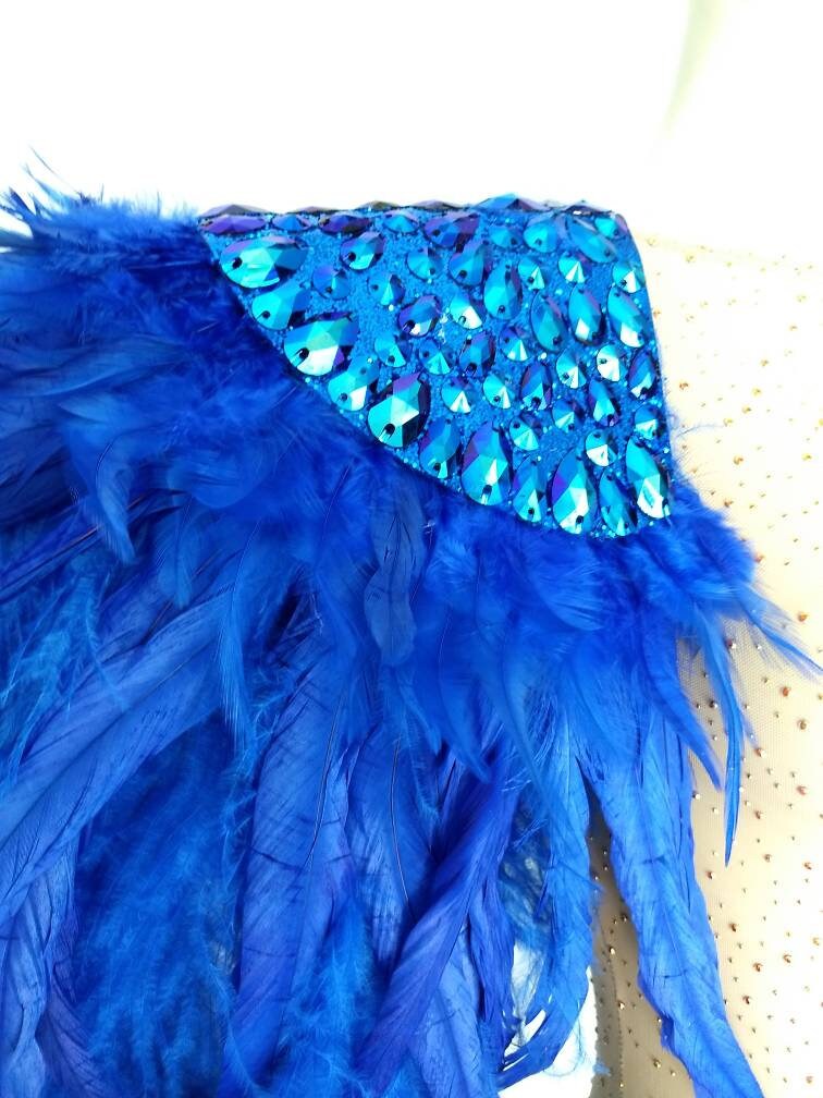 Royal Blue Epaulet Shoulder Piece Angel Wings Feather Ostrich - Etsy