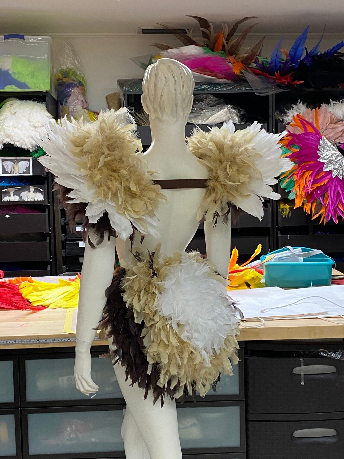 Osprey Eagle Brown Pelican Costume Wings and Tail Feather Back Piece ...