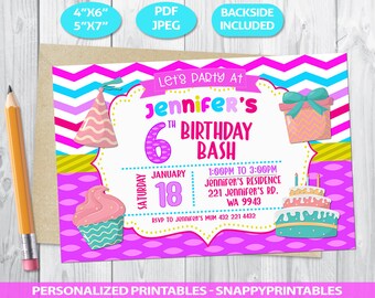 6th birthday invite | Etsy