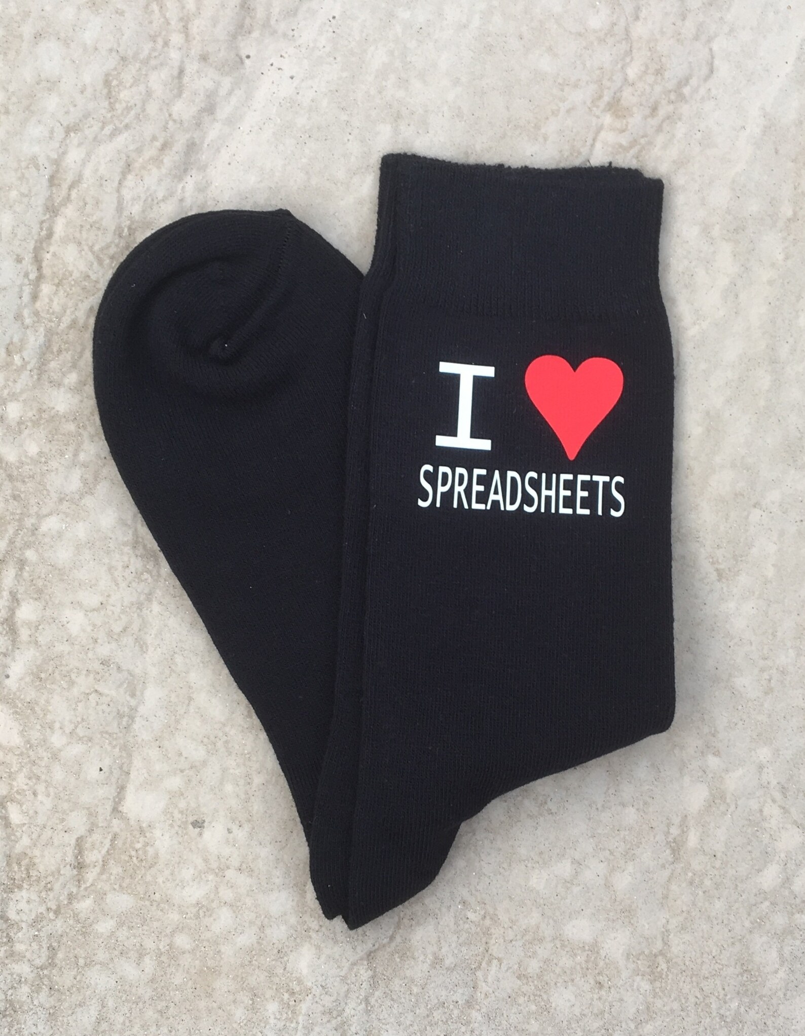 Mens Novelty Black Socks I Love Spreadsheets Birthday Gift | Etsy UK