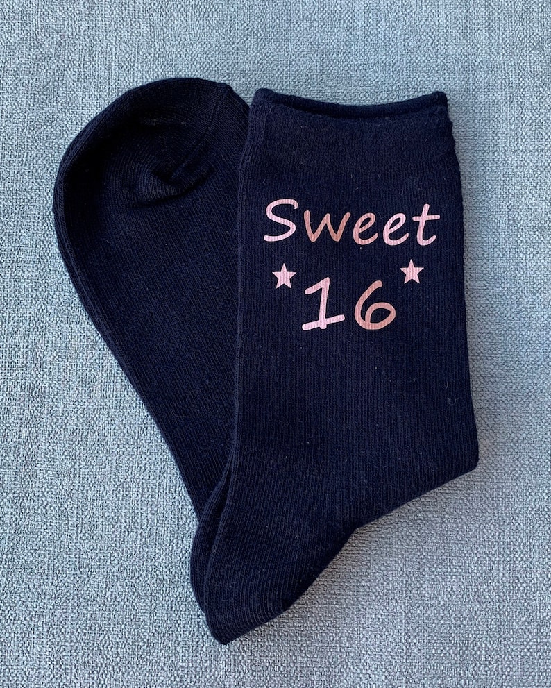 Sweet 16 Gift for Girls 16th Birthday Socks Ladies Navy Socks - Etsy UK