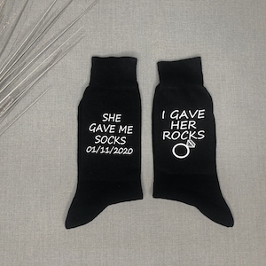 Groom Wedding Day Socks I Gave Her Rocks She Gave Me Socks Gift From ...