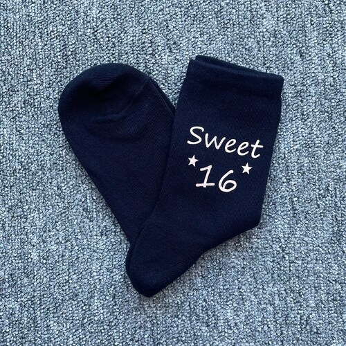 Sweet 16 Gift for Girls 16th Birthday Socks Ladies Navy Socks - Etsy UK