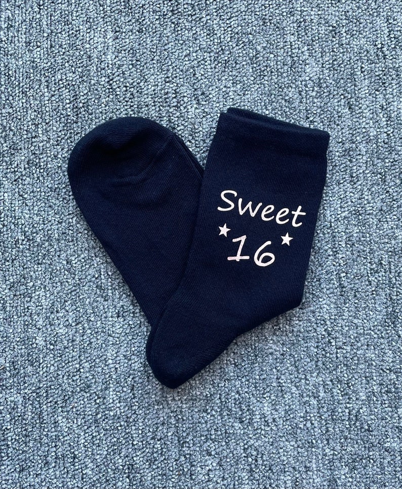 Sweet 16 Gift for Girls 16th Birthday Socks Ladies Navy Socks - Etsy UK