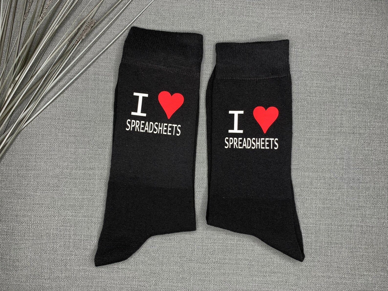 Mens Novelty Black Socks I Love Spreadsheets Birthday Gift | Etsy UK