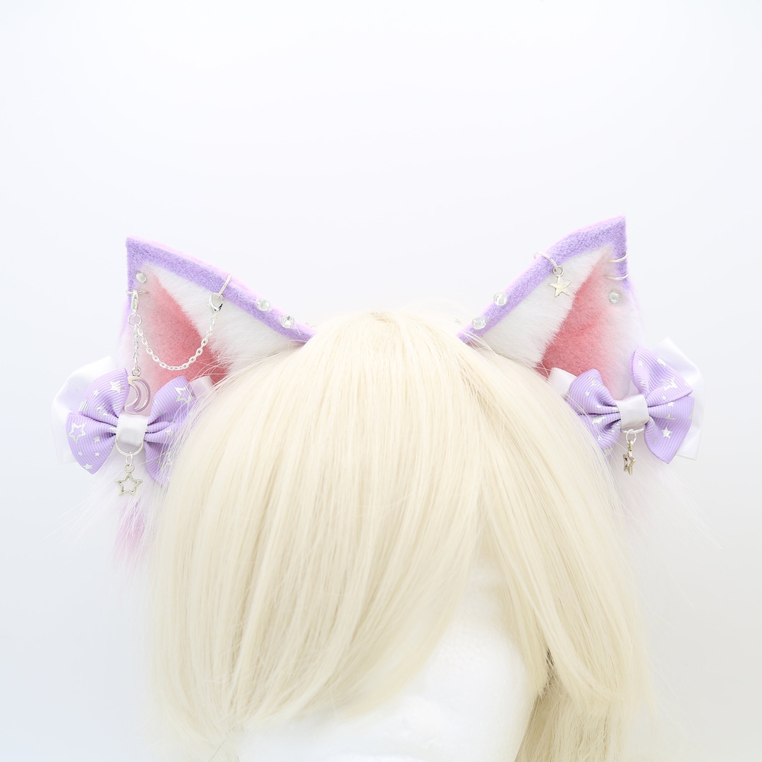 Pastel Purple Kitty Cat Ears - Cat Ears Headband, Neko Ears, Faux Fur ...