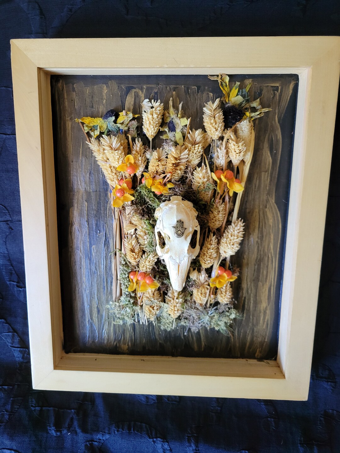Rabbit Skull Shadow Box, Found and Lovely, Variety of Dried Flowers ...