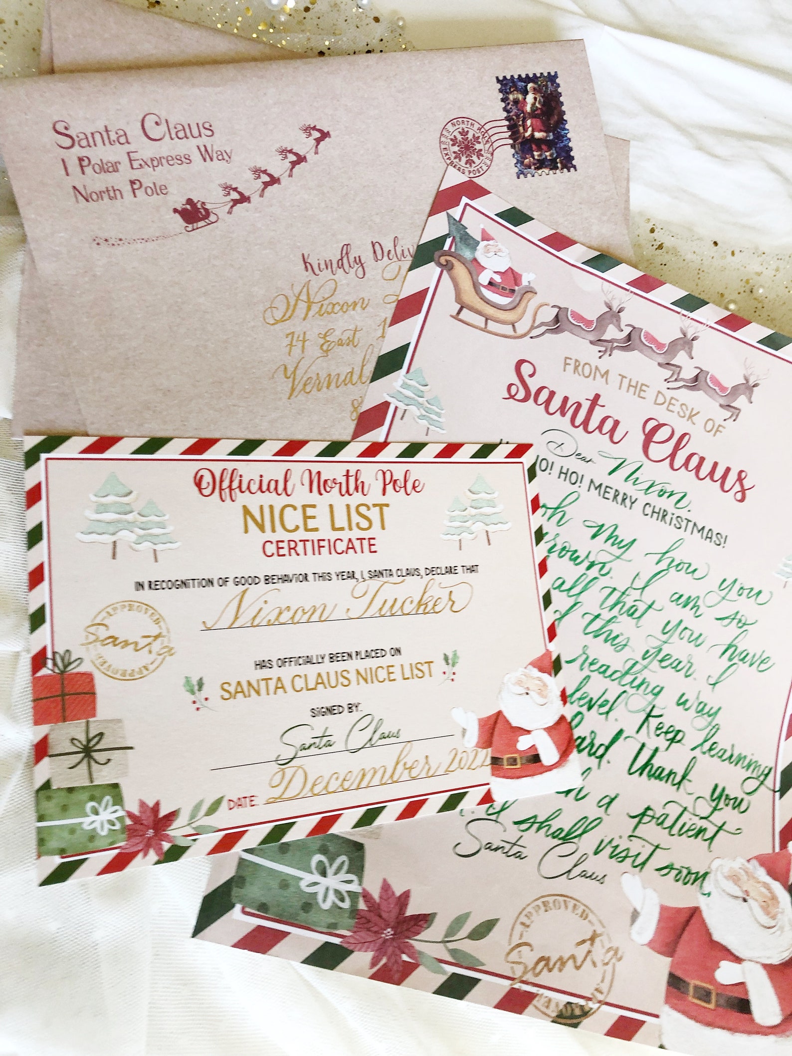 Hand Written Personalized Santa Letter Christmas Eve Letter - Etsy