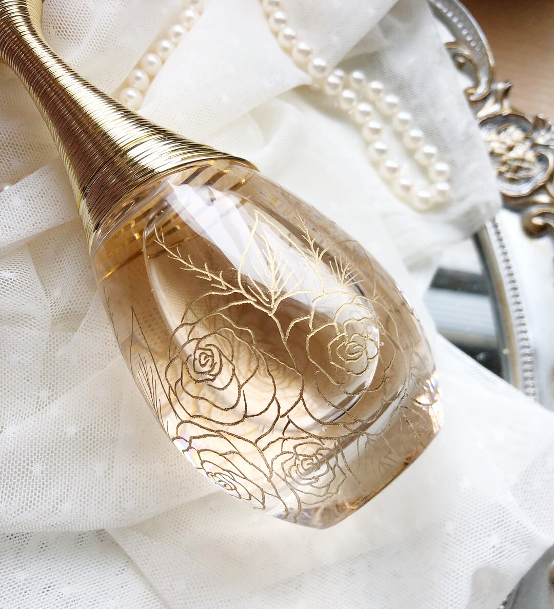 Floral Engraved Perfume Bottle, Personalized Perfume, Custom Perfume ...