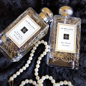 Floral Engraved Perfume Bottle, Personalized Perfume, Custom Perfume ...