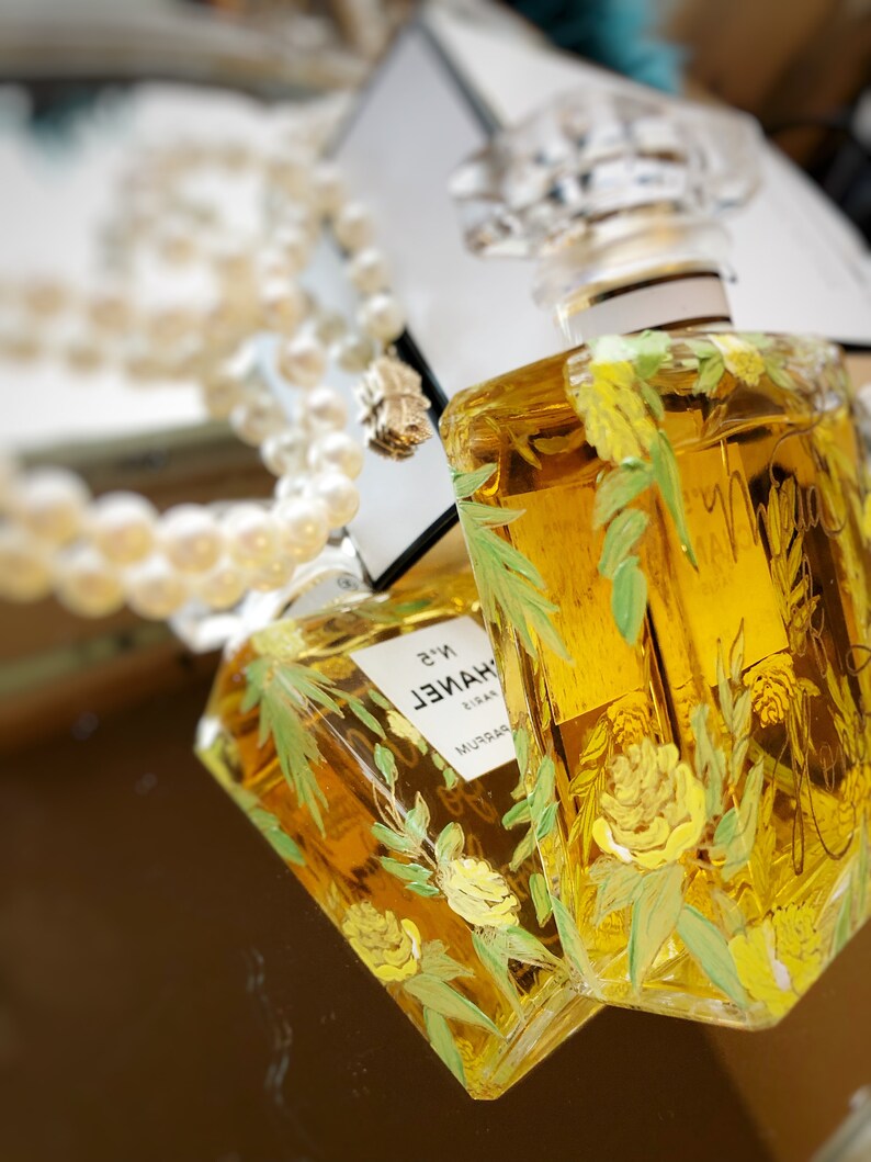 Floral Painted Perfume Bottle Personalized Perfume Custom - Etsy