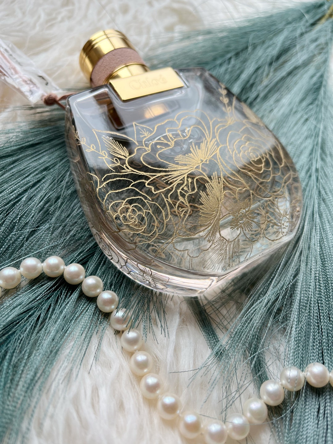 Floral Engraved Perfume Bottle, Personalized Perfume, Custom Perfume ...