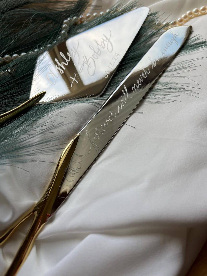 Personalized Cake Knife and Server Set | ENGRAVING ONLY | Engraved ...