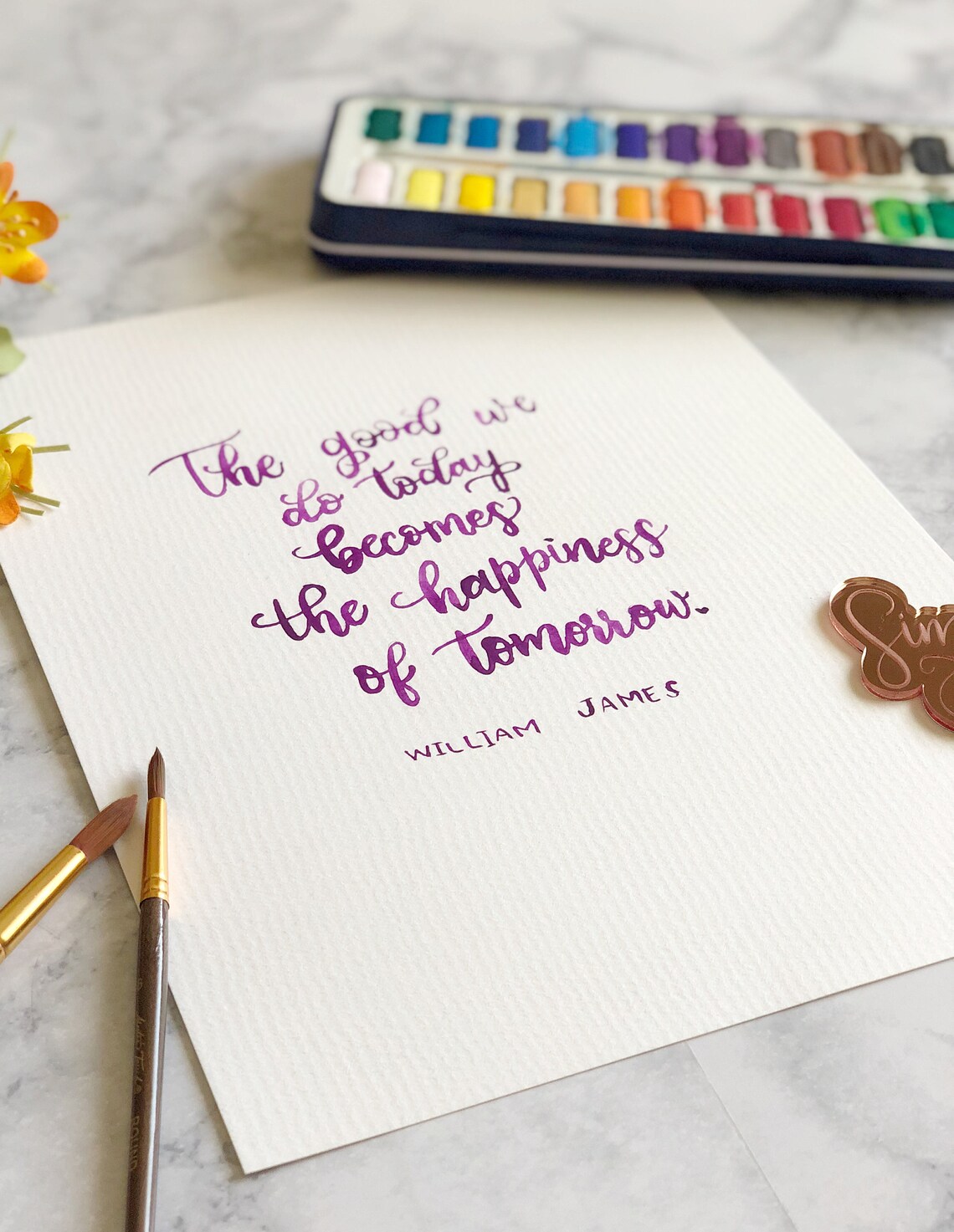 Custom Watercolor Calligraphy Quote Hand Painted Art Modern - Etsy