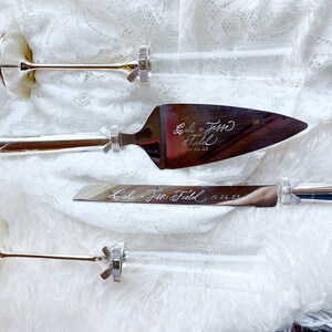 Personalized Cake Knife and Server Set Engraved Wedding or Anniversary ...