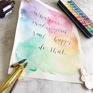 Custom Watercolor Calligraphy Quote Hand Painted Art Modern - Etsy