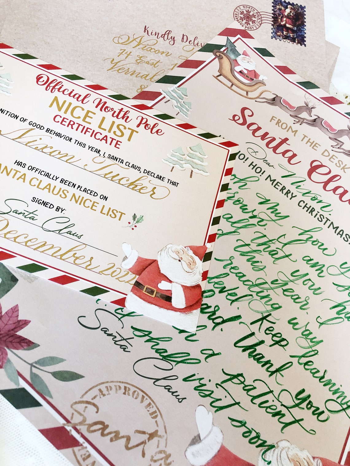 Hand Written Personalized Santa Letter Christmas Eve Letter - Etsy