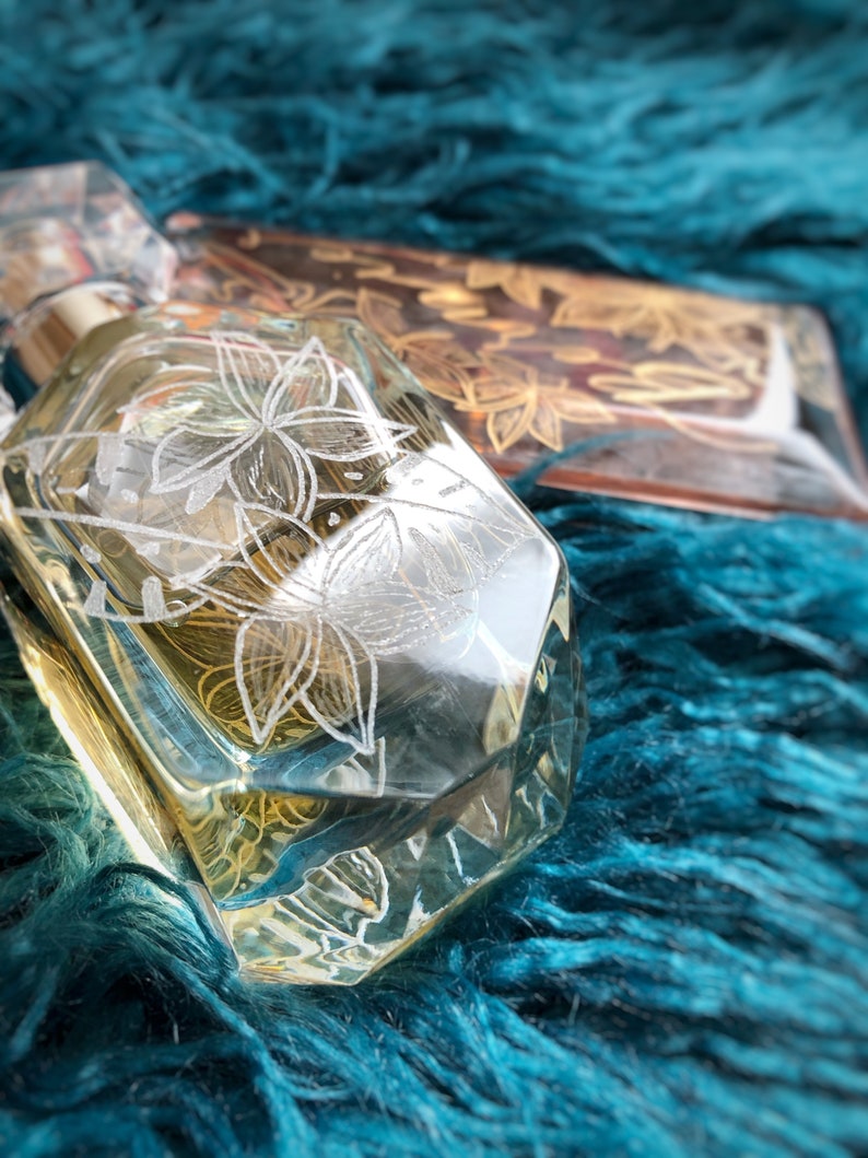 Floral Engraved Perfume Bottle Personalized Perfume Custom - Etsy